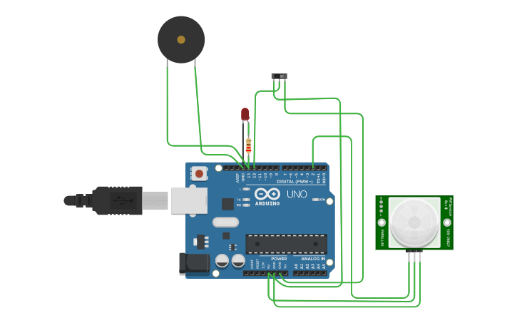 Circuit design TINKERCAD BURGLAR ALARM - Tinkercad