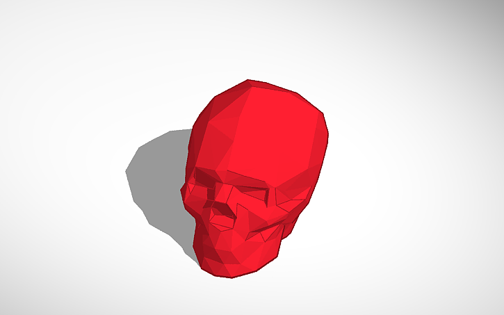 3D design skull cane topper - Tinkercad