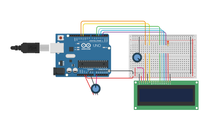 Circuit Design Lcd And Potentiometer With Arduino Tinkercad