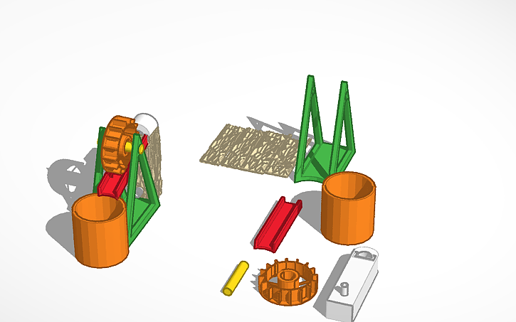 3D design Watermill fountain - Tinkercad