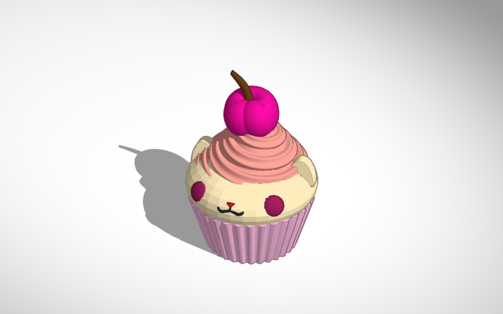 3D design cute bear cupcake - Tinkercad