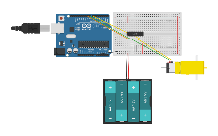 Circuit design l293d | Tinkercad