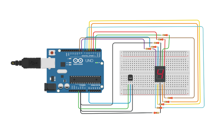 Circuit design ATIVIDADE DE DISPLAY - Tinkercad
