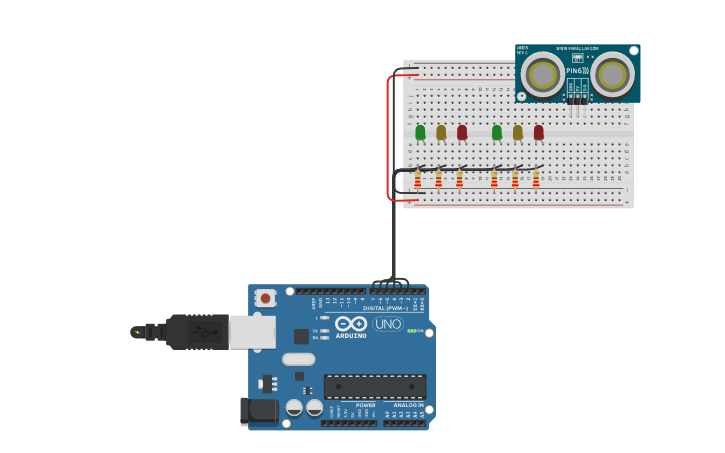 Circuit design Traffic Light System - Tinkercad