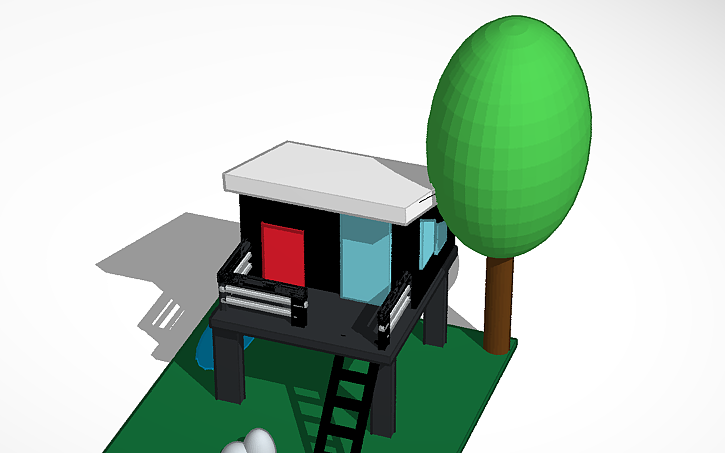 3D design small Modern Tree House - Tinkercad