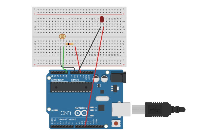 Circuit design LDR | Tinkercad