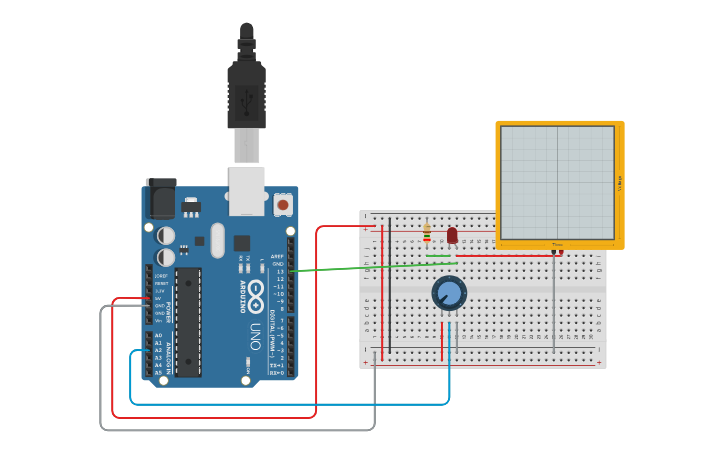 Circuit design osciloscopio - Tinkercad