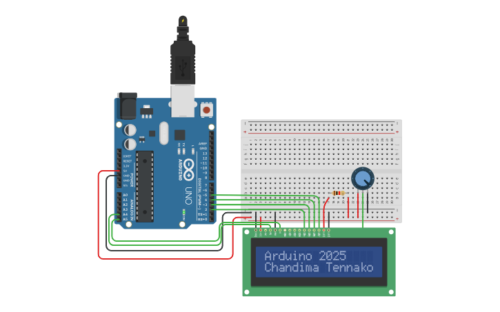 Circuit design LCD Display - Tinkercad