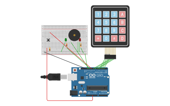 Circuit design Keypad - Tinkercad