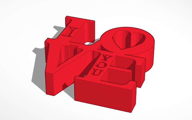 3D design I LOVE YOU - Tinkercad