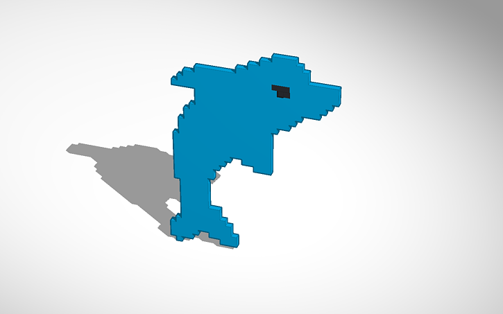 3D design Dolphin Pixel Art (Version 3.0) | Tinkercad