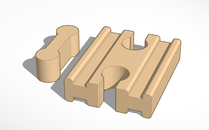 3D design wooden train track connectors - Tinkercad