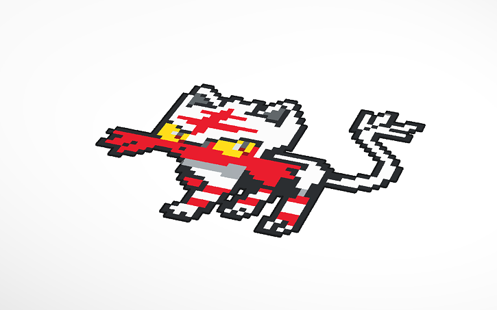 3D design Shiny Litten - Pixel Art - Tinkercad
