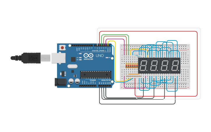 Circuit design Cronometro - Tinkercad