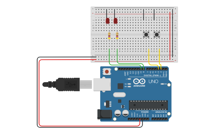 Circuit design Polling Ex 5.1 : Binary Counter - Tinkercad
