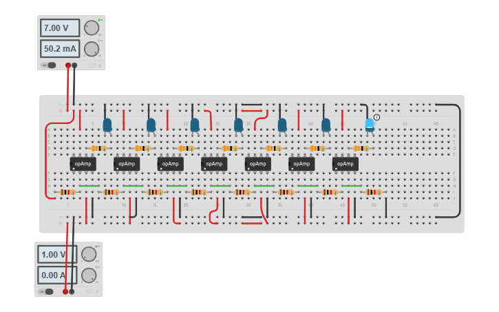 Circuit design Circuito Flash ADC - Tinkercad