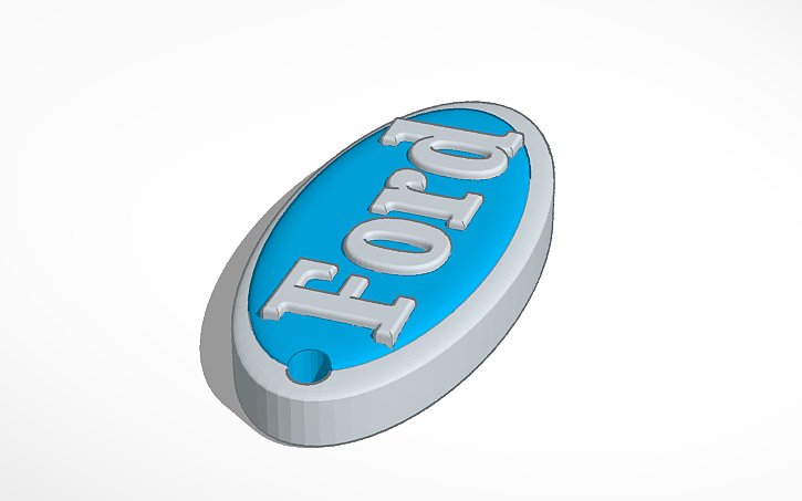 3D design Ford keychain - Tinkercad