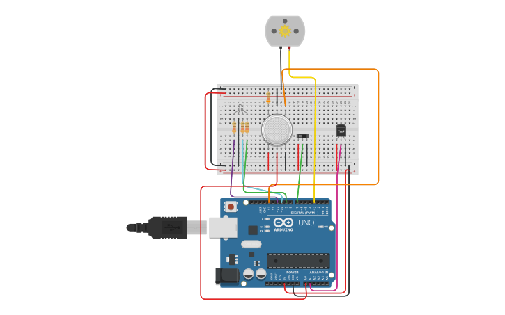 Circuit design Copy of Ventilador com Sensor de Temperatura - Tinkercad