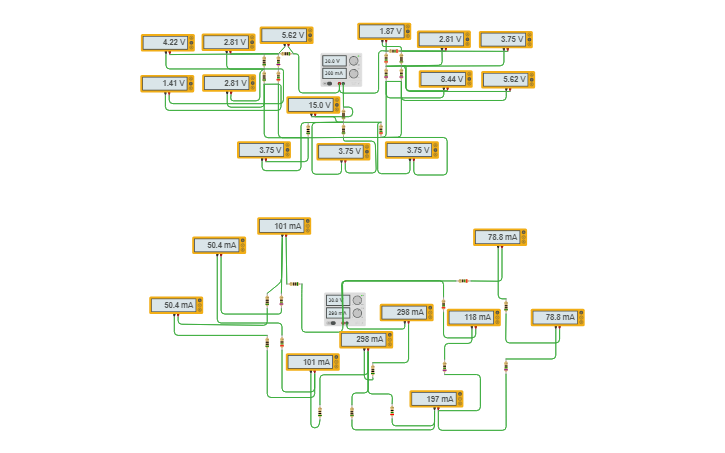Circuit Design Voltage And Current Divider Tinkercad
