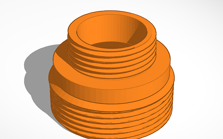 3D design 1 inch outer 1.5 inch outer threaded pipe - Tinkercad