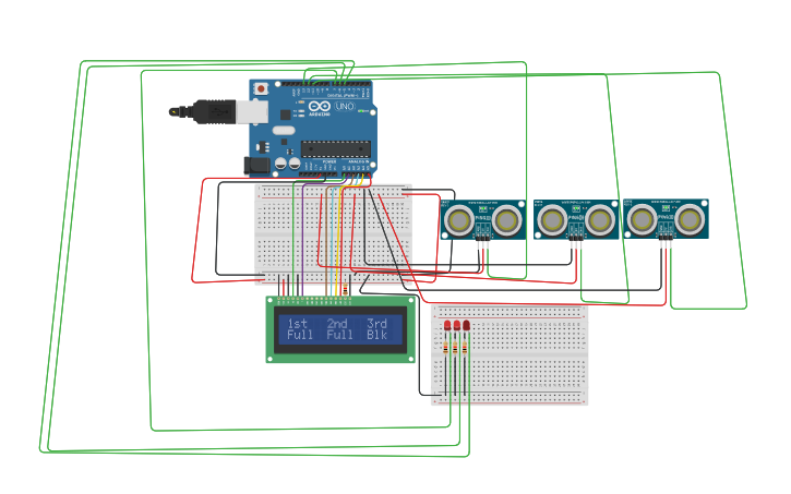 Circuit design Smart Parking System with Ultrasonic Distance Sensor ...