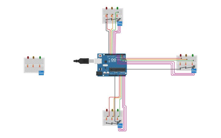 Circuit design smart traffic light - Tinkercad
