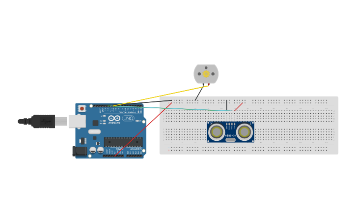 Circuit design Arduino sensor con motor Camila Ayala | Tinkercad