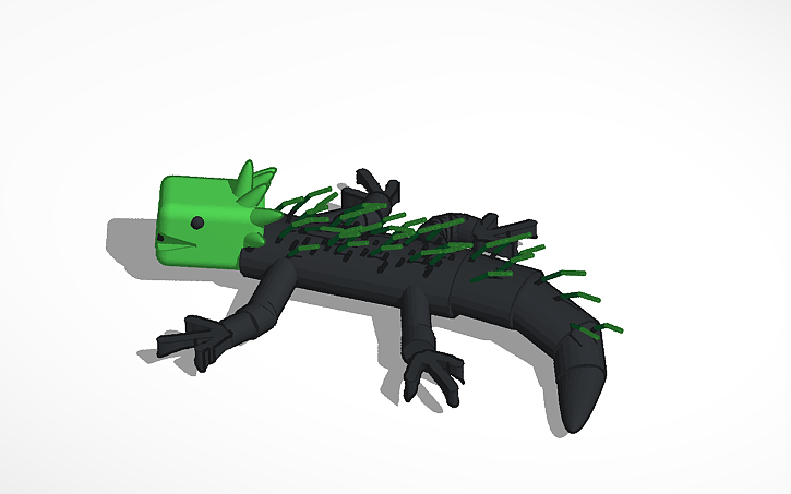 3D design rainworld green lizard - Tinkercad