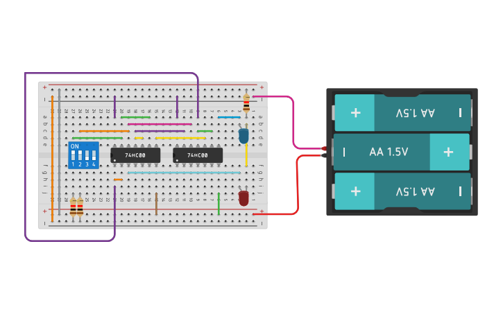 Circuit design HALF SUBTRACTOR - Tinkercad