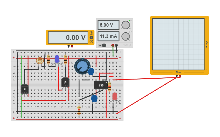 Circuit Design Street Light Fault Detection Tinkercad