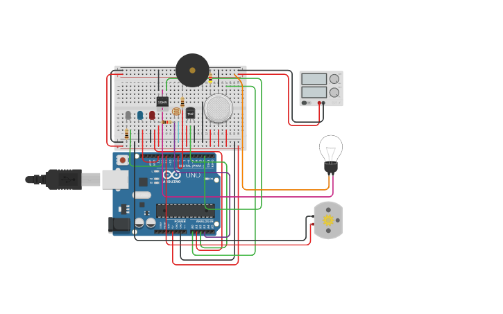 Circuit design Smart Electrical Extension Project | Tinkercad