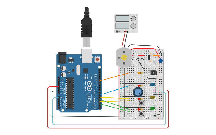 Circuit design Copy of Debugging LED Lab Part C NPN BJT - Tinkercad