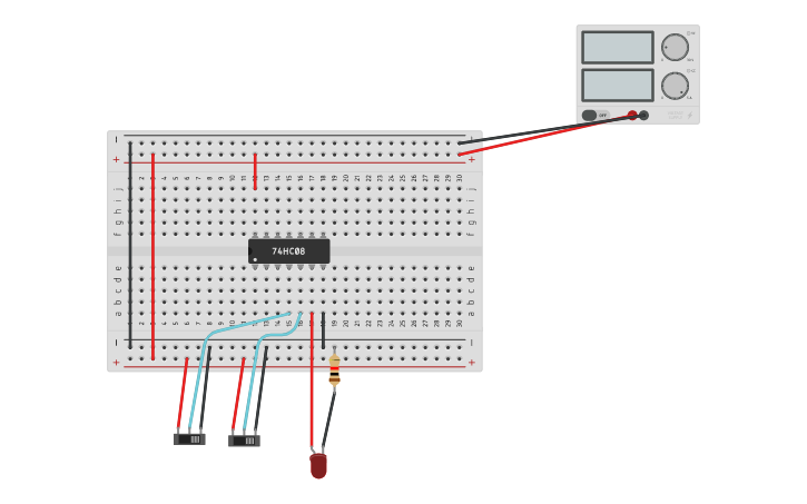 Circuit design AND GATE | Tinkercad