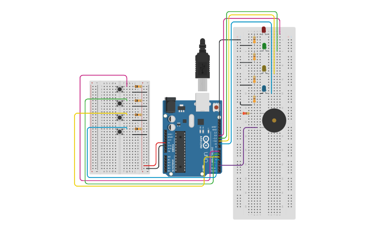 Circuit design SIMON SAYS - Tinkercad