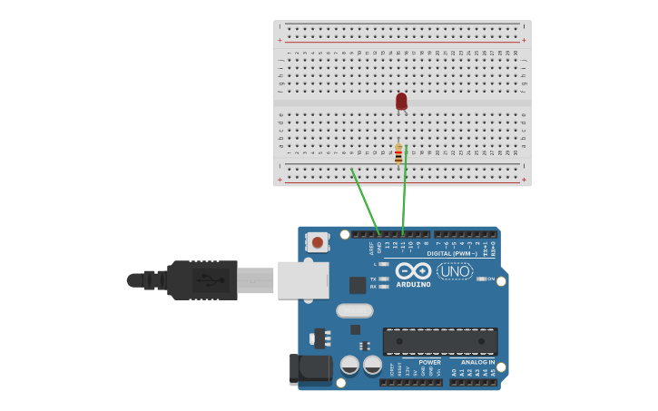 Circuit design 2 – Blink an LED - Tinkercad