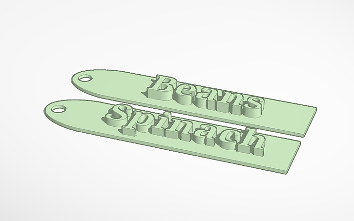 3D design Garden Placard _ Beans and Spinach - Tinkercad