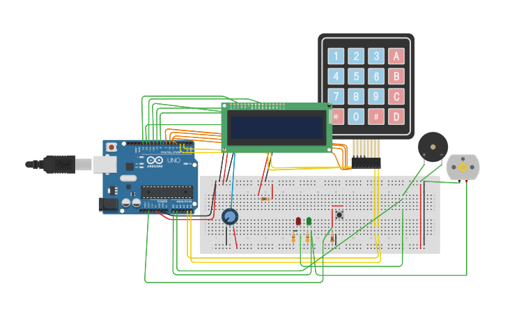 Circuit design teclado contraseña | Tinkercad