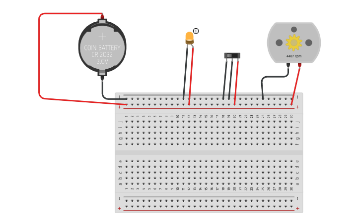 Circuit design Breadboard with led | Tinkercad