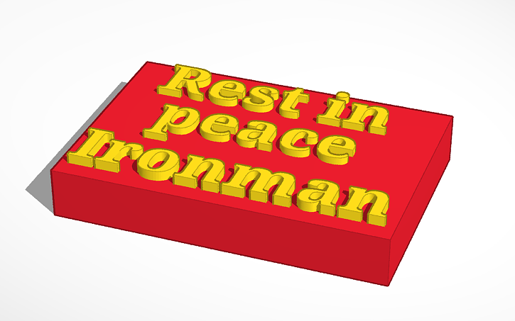 3d Design Rest In Peace Ironman Tinkercad