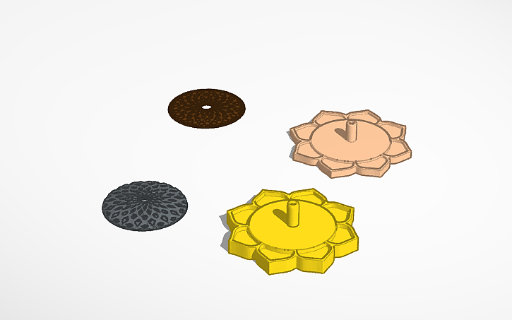 3D design Sunflower Incense Burners - Tinkercad
