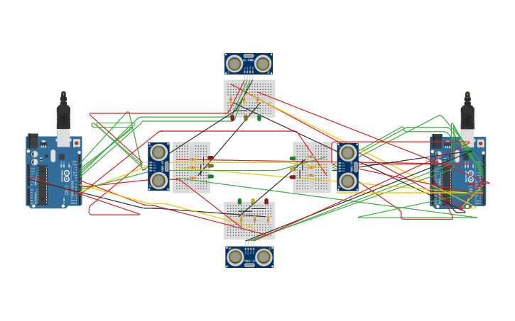 Circuit design Smart Density based traffic control system - Tinkercad
