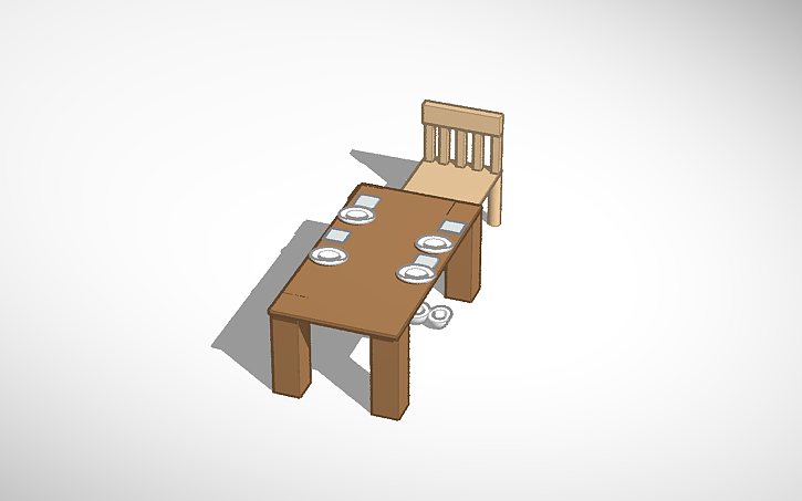 3D design Dinner table - Tinkercad