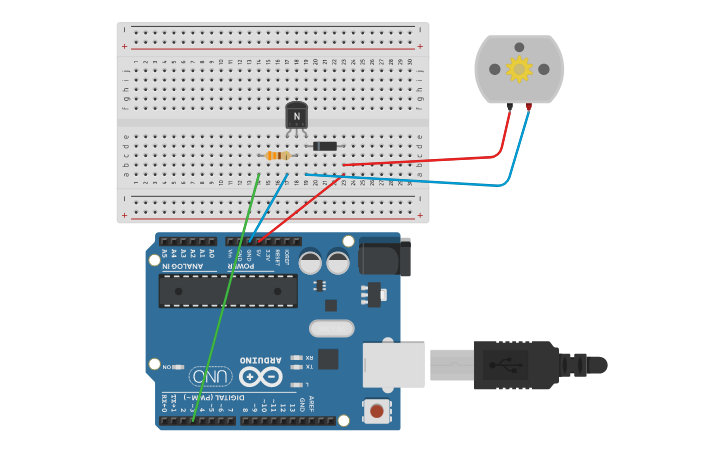 Circuit design DC Motors - Tinkercad