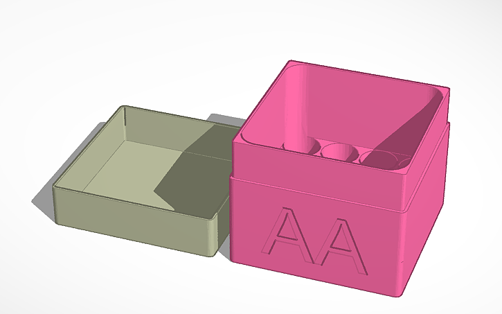 3D design 3D Simple AAA battery storage box | Tinkercad