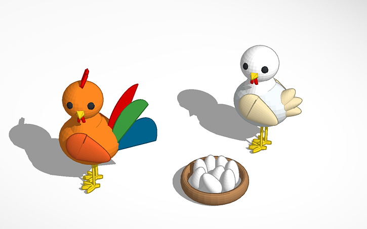 3D design Chickens - Tinkercad