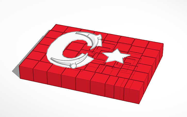 3D design Türkiye Bayrağı | Tinkercad