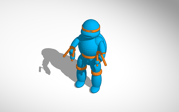 3D design Turtle ninja Michelangelo - Tinkercad