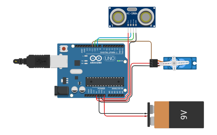 Circuit Design Arduino Radar Project Tinkercad 6568
