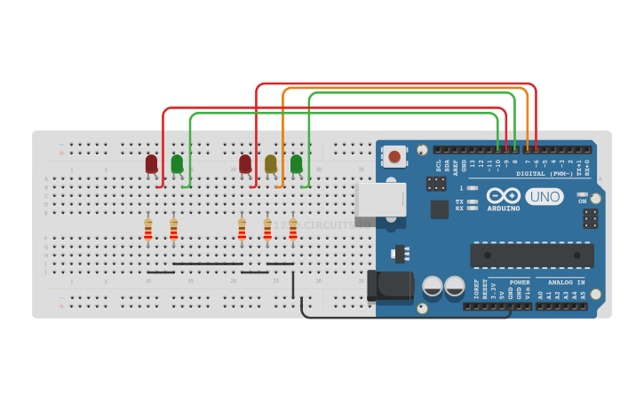 Circuit design Tasca 4 _ Ainara _ semafors | Tinkercad