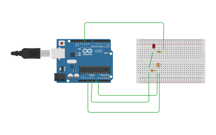 Circuit design Brightness of the LED - Tinkercad